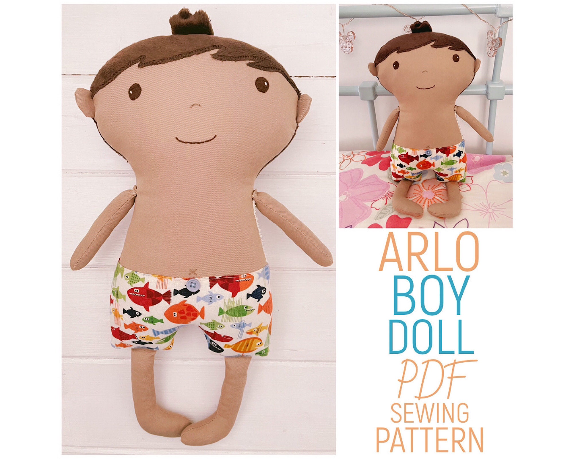 Boy Cloth Doll 'arlo' PDF Sewing Pattern and Photo Tutorial Digital ...