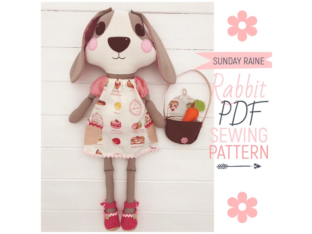 Bunny Rabbit Cloth Doll 'sunday-raine' PDF Sewing Pattern and Photo ...