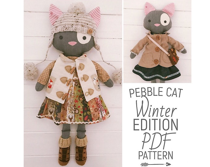 Dress up Cloth Cat Doll 'pebble' With Custom Winter Clothes and ...