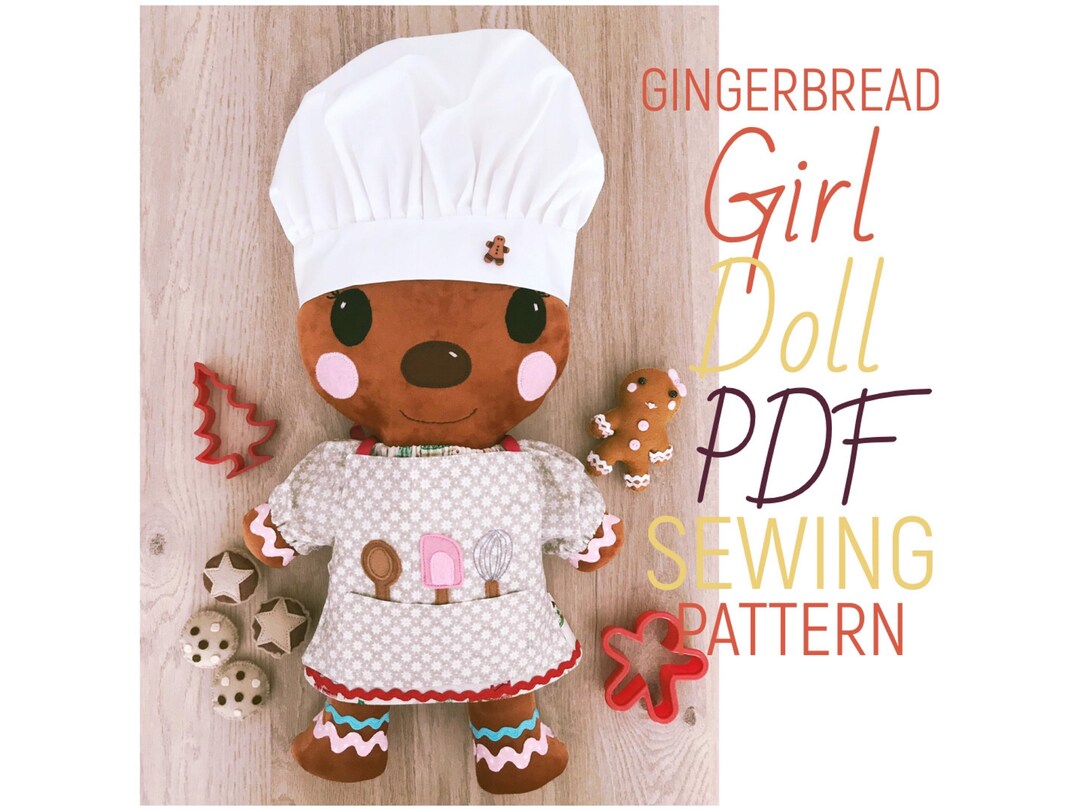 PDF Gingerbread Doll Sewing Pattern + Clothes & Accessories Sewing ...
