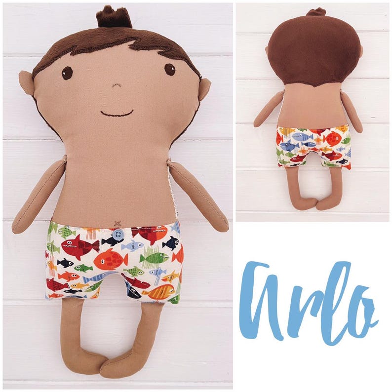 Boy Cloth Doll 'arlo' and Puppy Doll 'seb' With Clothes PDF Sewing ...