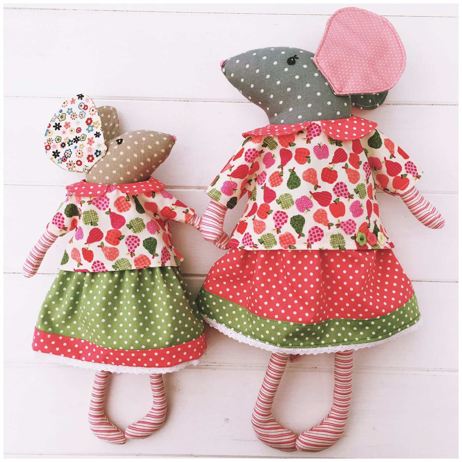 Dress up Mouse Cloth Dolls Mother & Daughter 'mabel and - Etsy