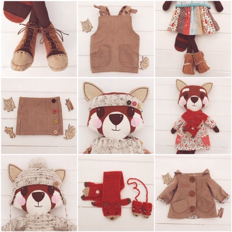 Red Panda Doll Sewing Pattern: 'mei-lien' Winter Outfit (PDF Download ...