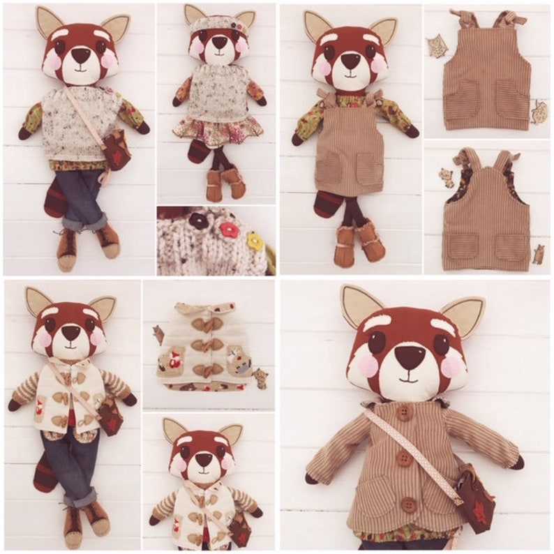 Red Panda Doll Sewing Pattern: 'mei-lien' Winter Outfit (PDF Download ...