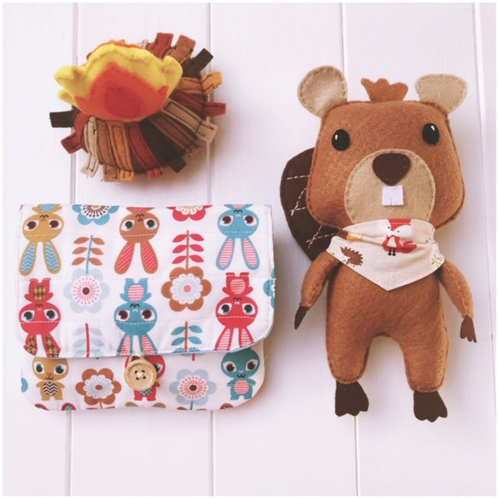 Felt Mini Doll 'chuck' the Beaver With Camping - Etsy