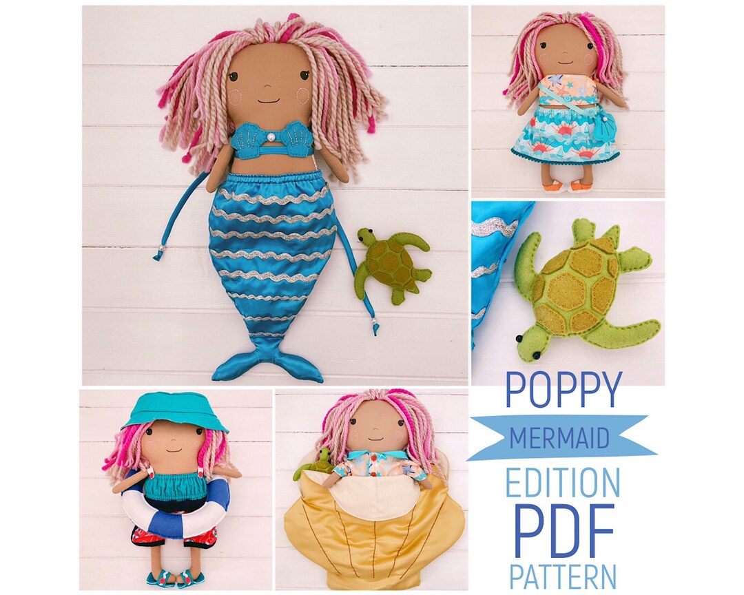 Dress up Girl Cloth Doll 'poppy' Mermaid Edition With Summer Clothes ...