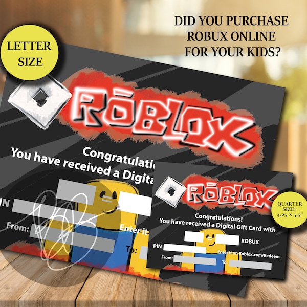 Roblox Card - Etsy