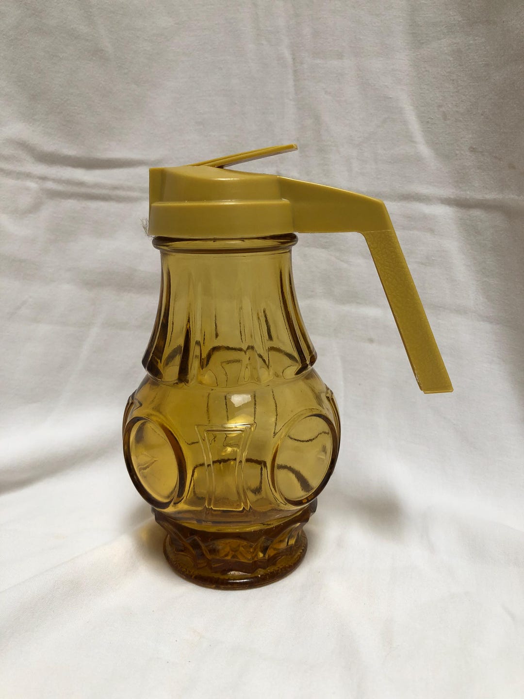 Vintage Wheaton Glass Amber Bullseye Syrup Pitcher 6.5 X 3" - Etsy