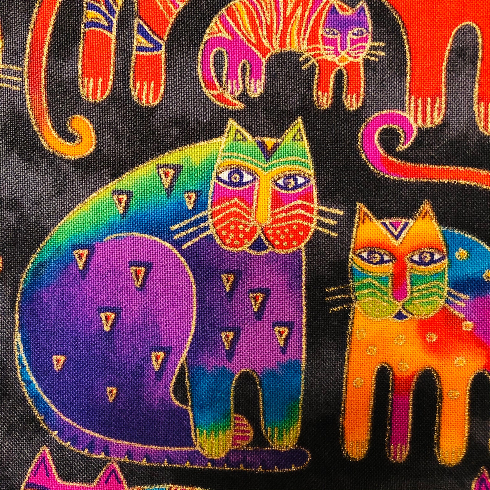 Laurel Burch Fabrics Cotton FQ's Of Blue & Black | Etsy