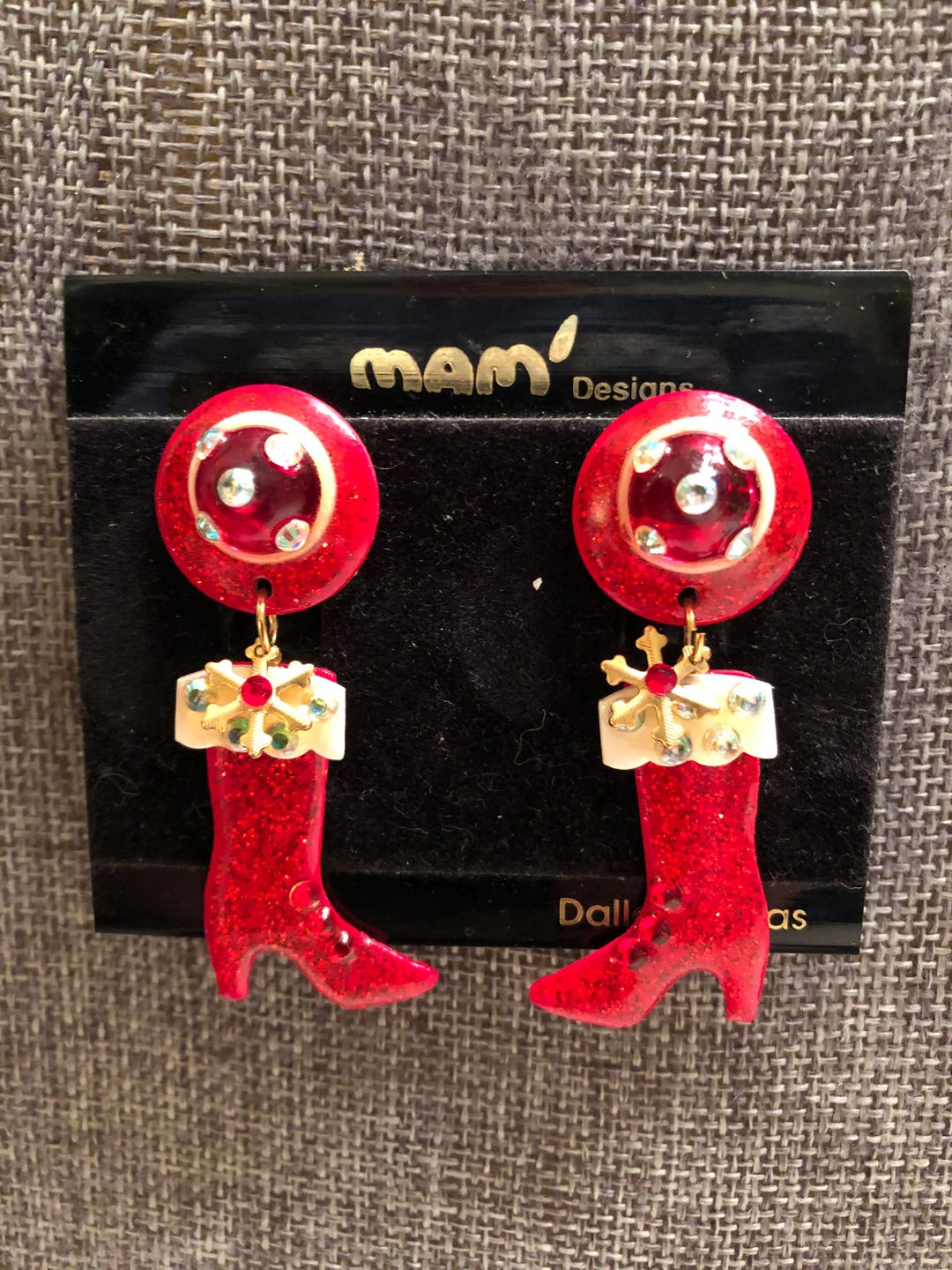 Vintage Designer Mam Collectors Christmas Red & White Mix holiday Boots ...