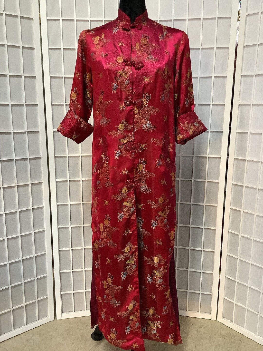 1960s Ruby Red Chinese Robe - Etsy