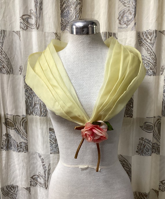 1950s Butter Yellow Organza Party Dress - Gem