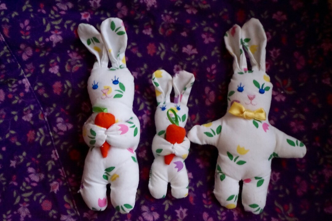 Adorable Vintage 80s Bunny Family Plushie Set. Vintage 80s Lot of ...