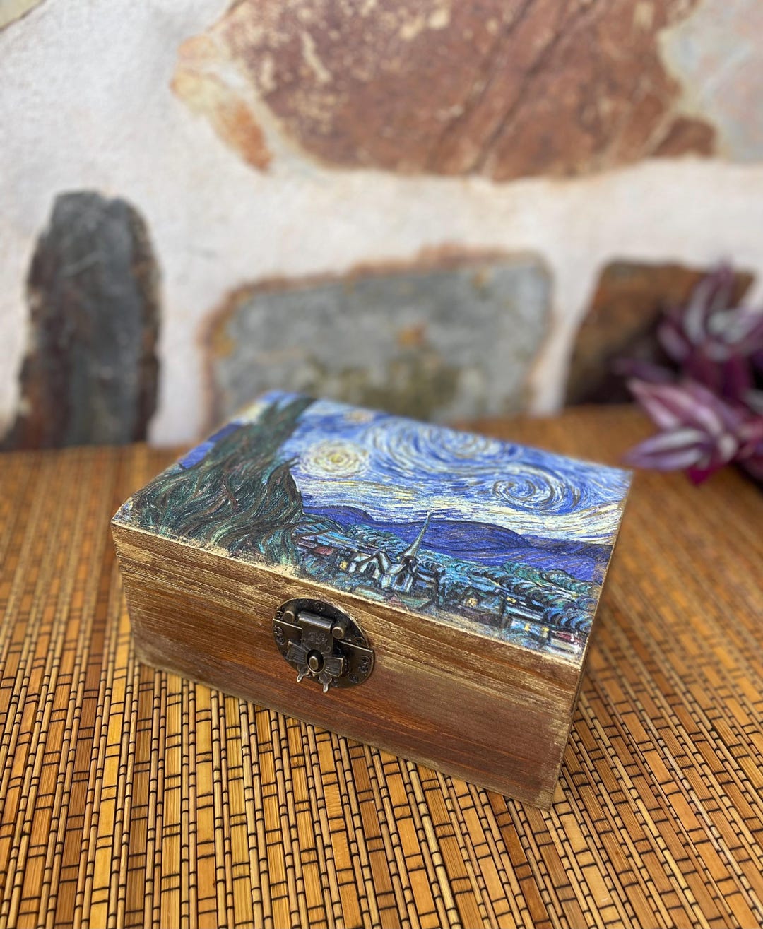 Van Gogh: Starry Night Hand Decorated Box Starry Night Hand Decorated ...