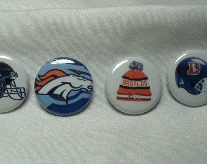 Denver Broncos Pin Back Buttons, "4" 1 Inch Pinback Buttons, Crafting ...