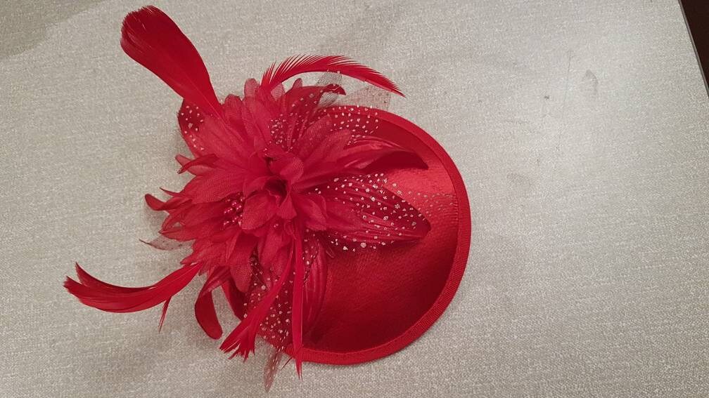 Red Fascinator Hat. Weddingladies Day Hatroyal Ascot Hat | Etsy