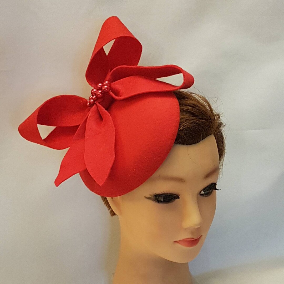 Fascinator Red Felt Fascinator #red,blue,purple, Fascinator Headband ...