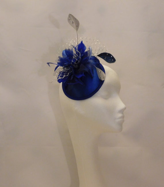 Fascinator Hat Royal Blue Hat Fascinator blue Feather Hat | Etsy