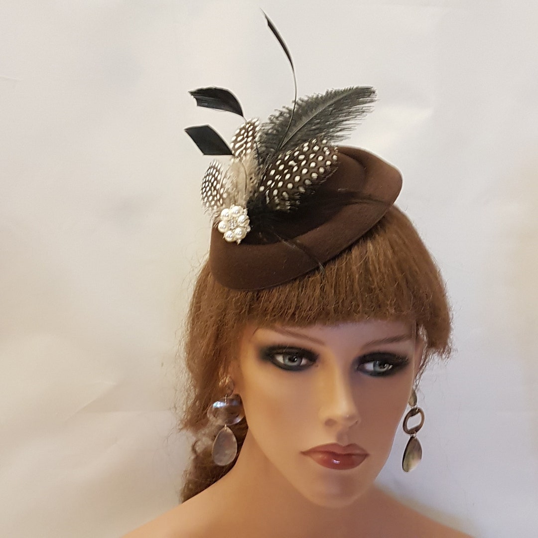 Brown Feather Fascinator Hat: Ascot, Races, Cocktail Party - Etsy