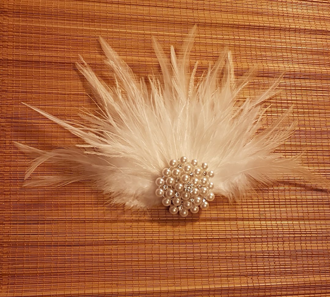 Bridal Feather Fascinator, Bridal Feather Hair Piece, Wedding Hair ...