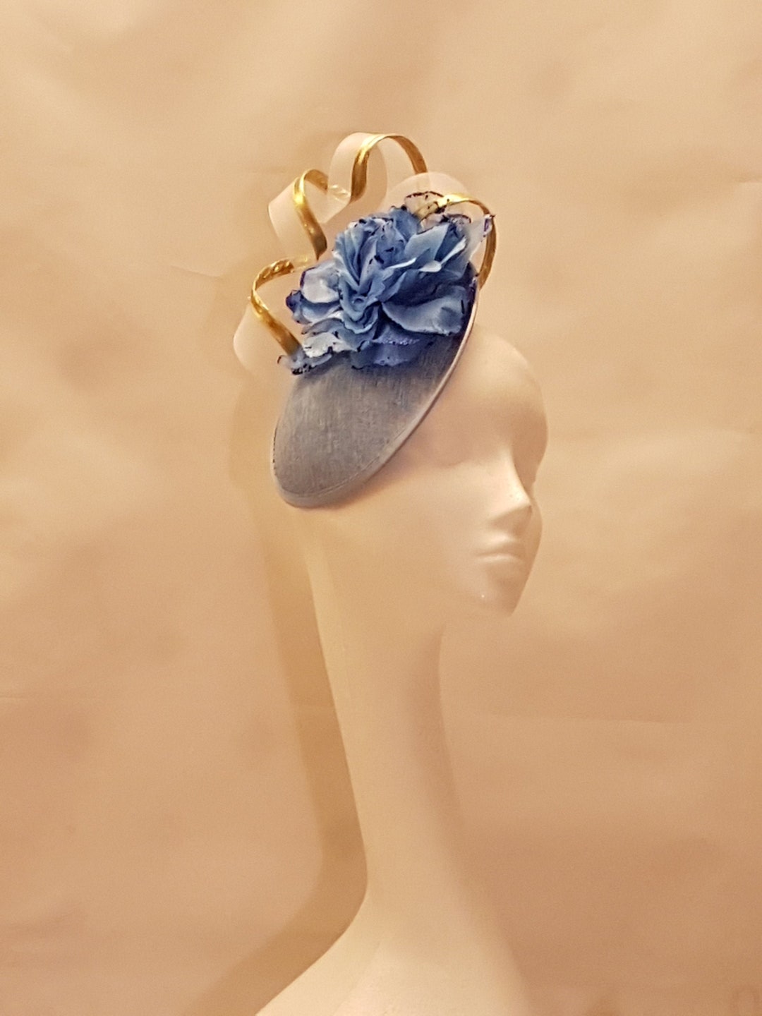Vintage 4050s BLUE Fascinator Disc Hat Fascinator Ascot,wedding Mother ...