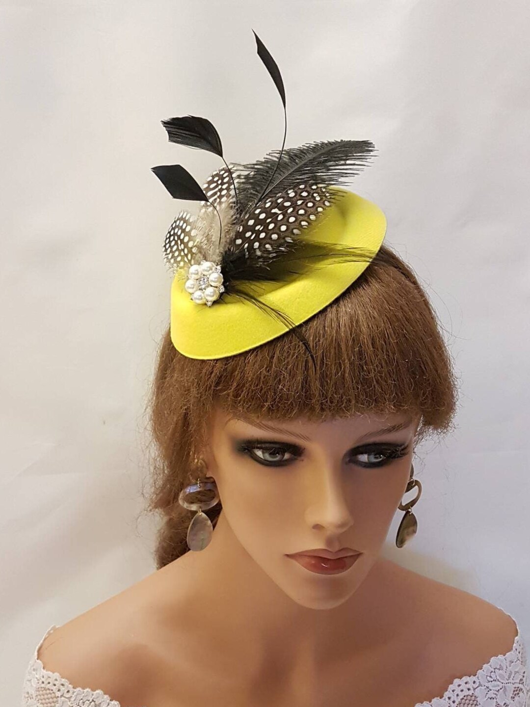 Yellow Feather Fascinator Hat: Ascot Race Day Headpiece - Etsy UK