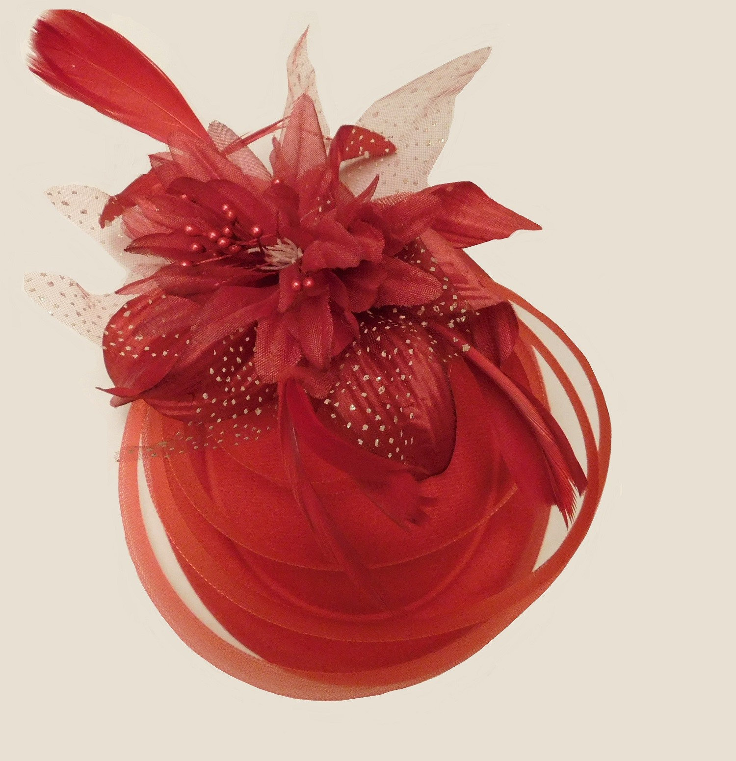 RED FASCINATOR 40s 50s RED Hat Fascinator red Feather Hat - Etsy