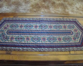 Quilted Honeycomb Blue and Yellow Floral Table Runner With - Etsy