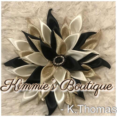 Cheetah Zebra Black& White Corsage/satin Flower Pin/brooch/ - Etsy