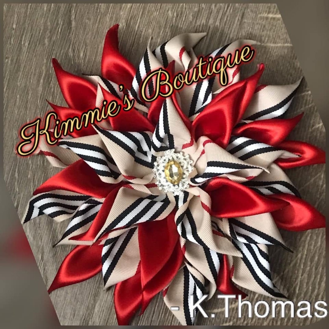 Inspired Ribbon Bur& Red /shoulder Corsage/satin Flower Pin/brooch ...