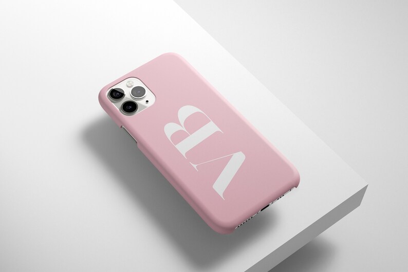 Pink Initials Iphone Case Tough Iphone Case Initials Iphone - Etsy UK