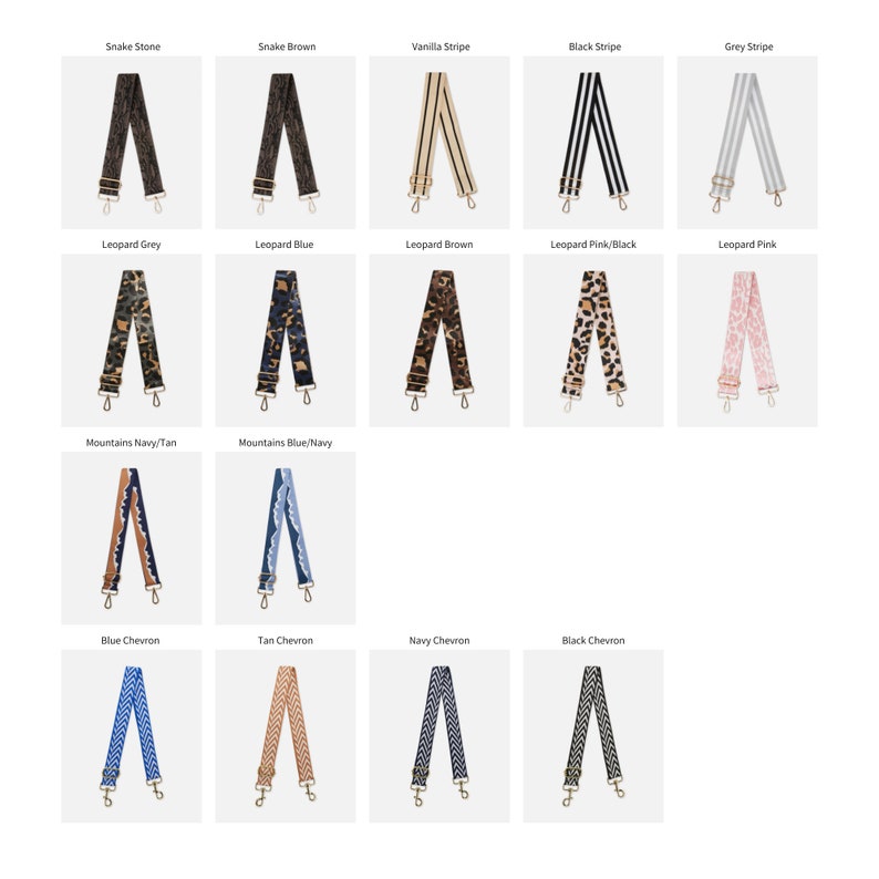 Navy Blue and Tan Print Nylon Bag Strap. Customisable Bag Strap ...