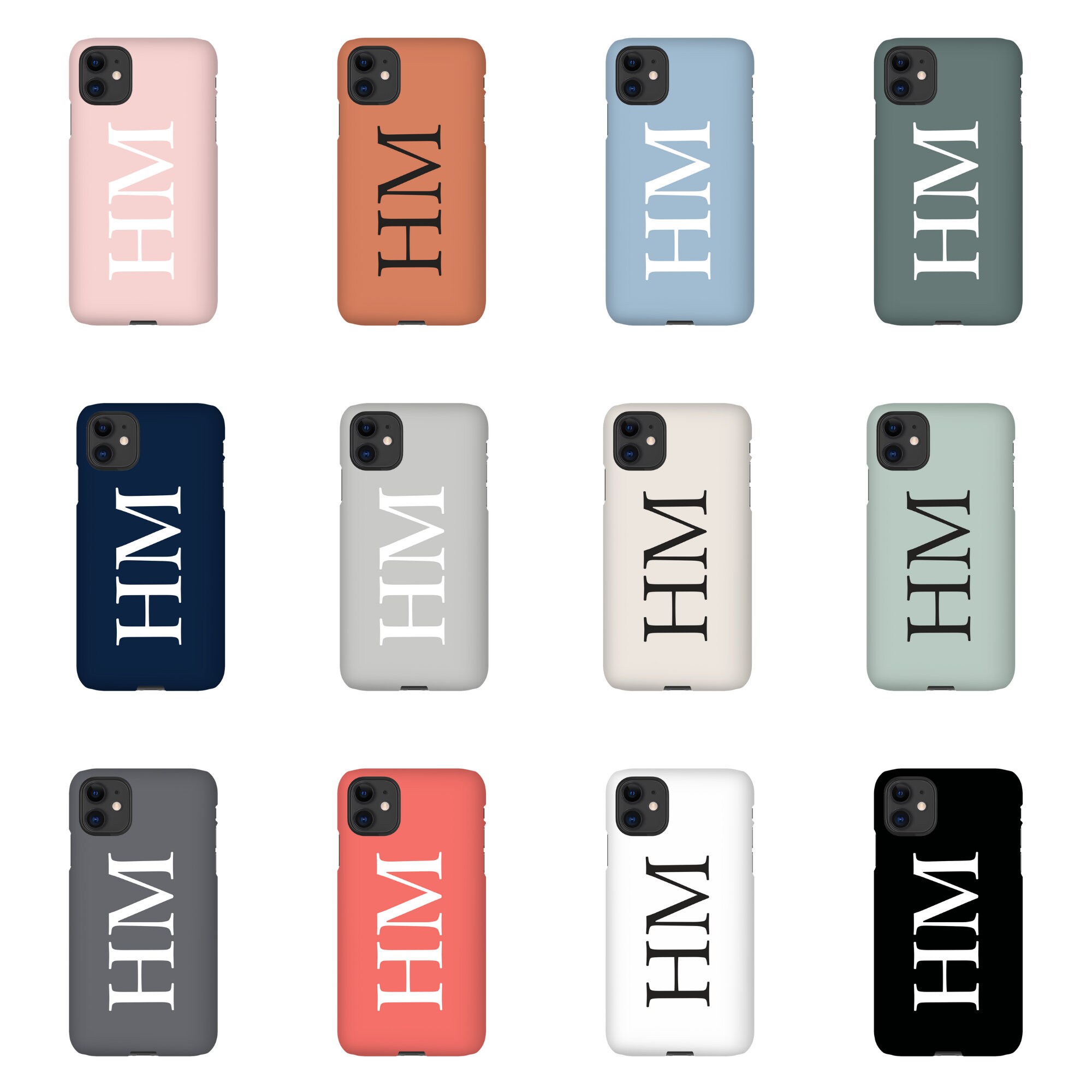 Personalised Large Initial Phone Case. Navy Blue Phone Case. - Etsy