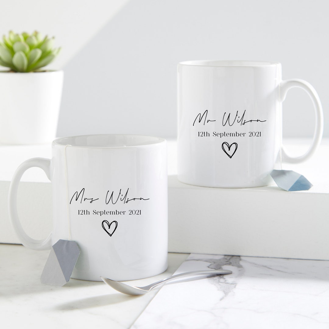 Wedding Mugs Personalised Mugs Wedding Gift Anniversary Gift Gift for ...