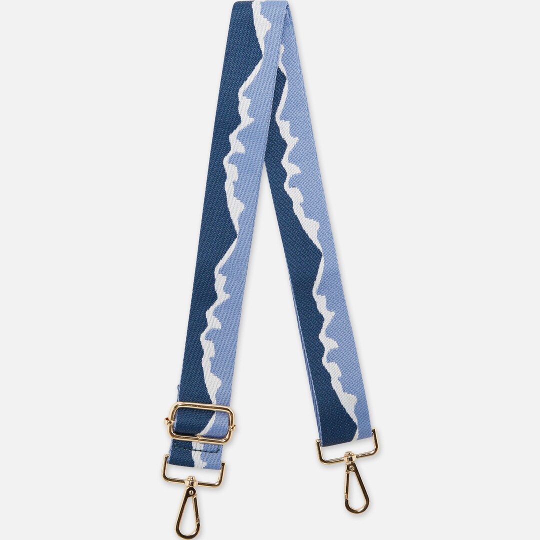 Navy Blue Mountain Print Nylon Bag Strap. Customisable Bag Strap ...
