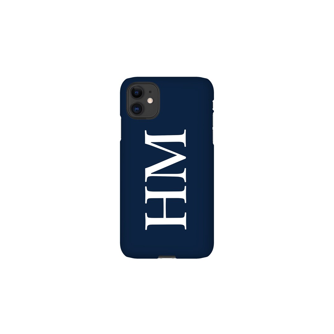 Personalised Large Initial Phone Case. Navy Blue Phone Case. Navy ...