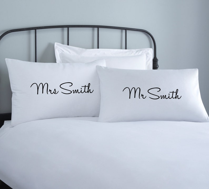 Couples Personalised Pillowcase Set 2 Pillow Covers Home - Etsy