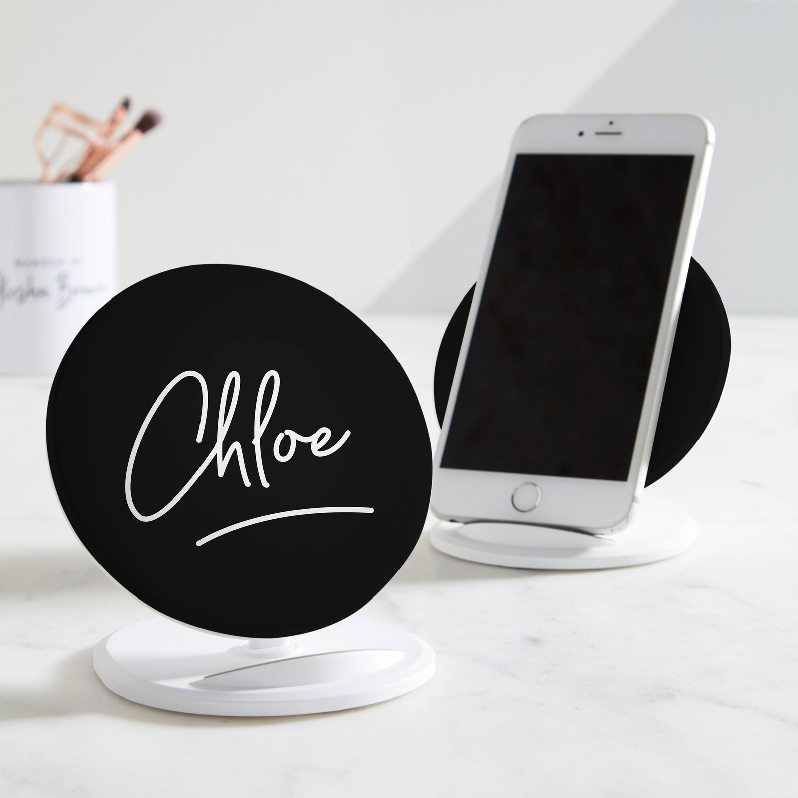 Charger Black Personalised Phone Charger Induction - Etsy UK