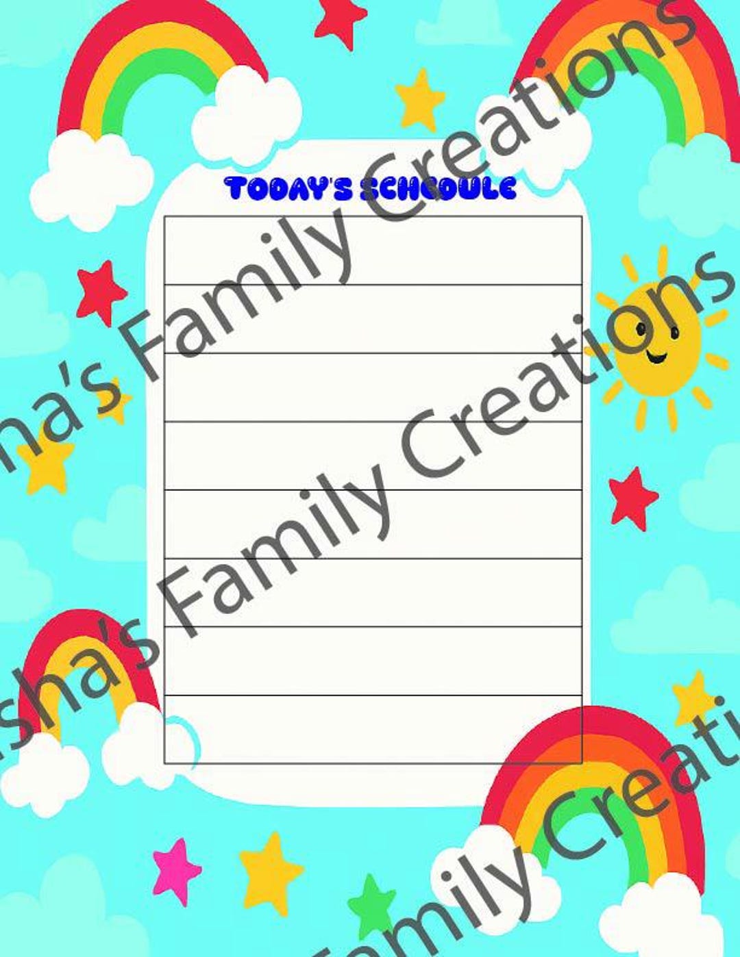 Printable Schedule for Kids With Printable Labels for Activities - Etsy