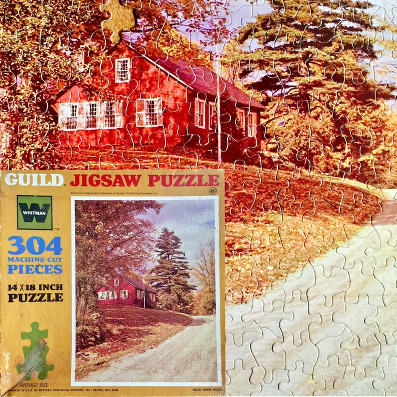 Whitman Guild Jigsaw Puzzle Back Home Road made in | Etsy