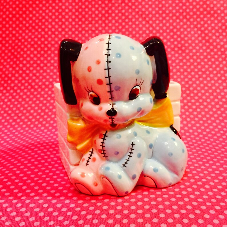 Napco Anthropomorphic Stuffed Animal Puppy Dog Planter Made in Japan ...