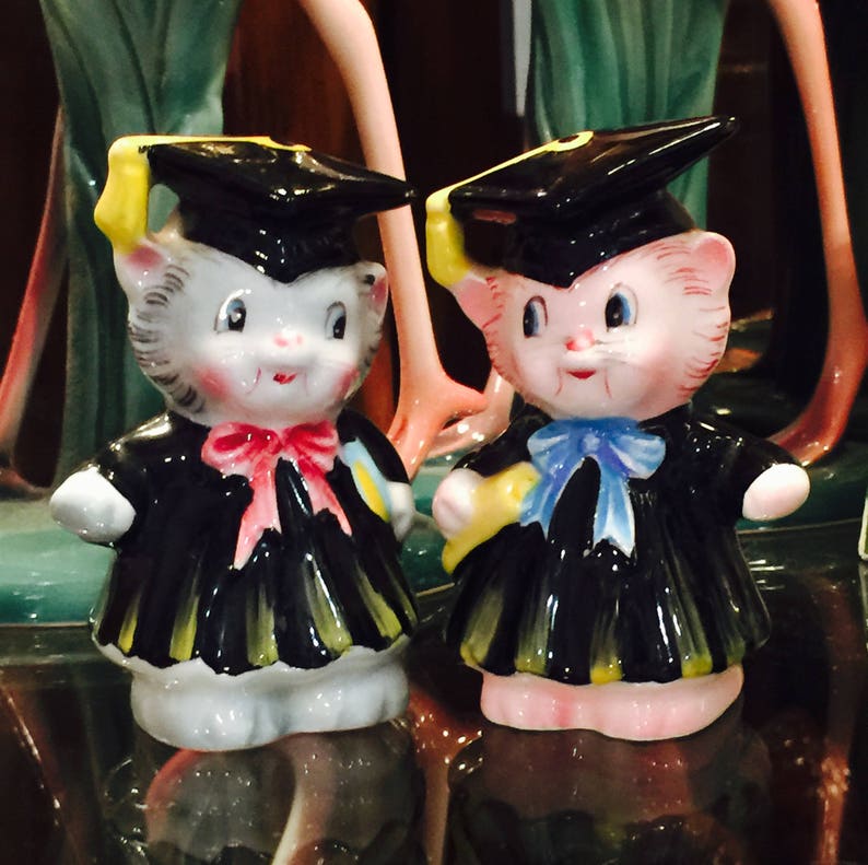 PY Anthropomorphic Graduating Kittens in Mortar Salt and | Etsy