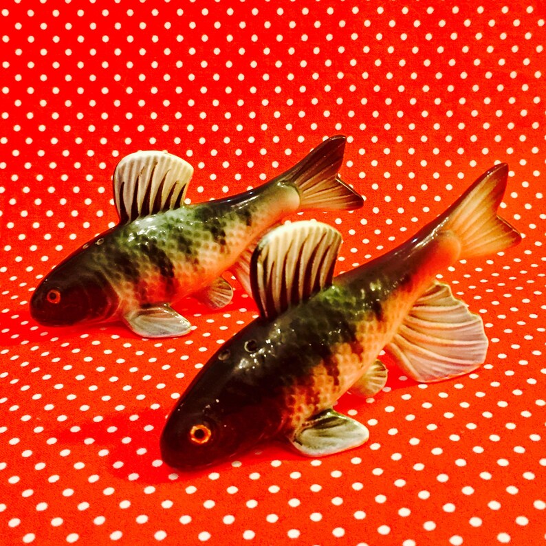 Fancy Trout Fish Salt and Pepper Shakers made in Japan circa | Etsy