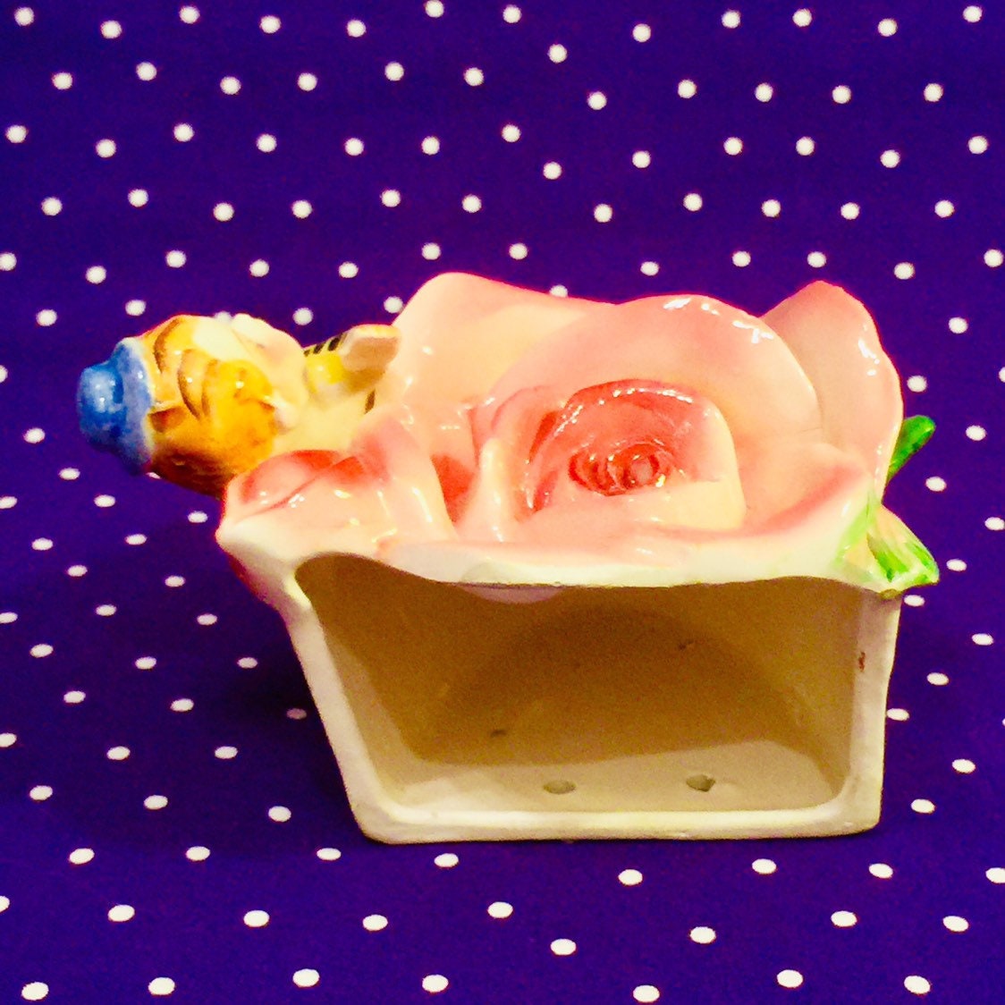 Lefton ESD Anthropomorphic Bee Boy and Pink Rose Flower Wall | Etsy