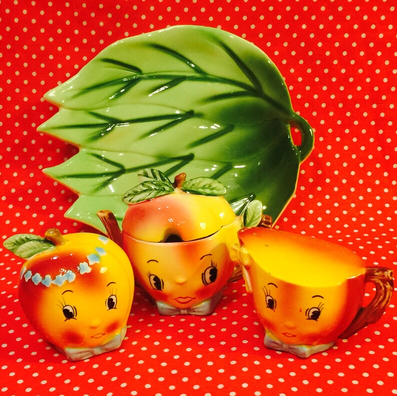 Napco Anthropomorphic Apples on a Leaf Children's | Etsy