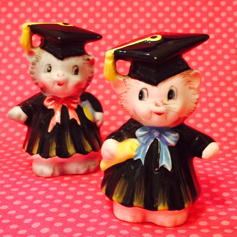 PY Anthropomorphic Graduating Kittens in Mortar Salt and | Etsy