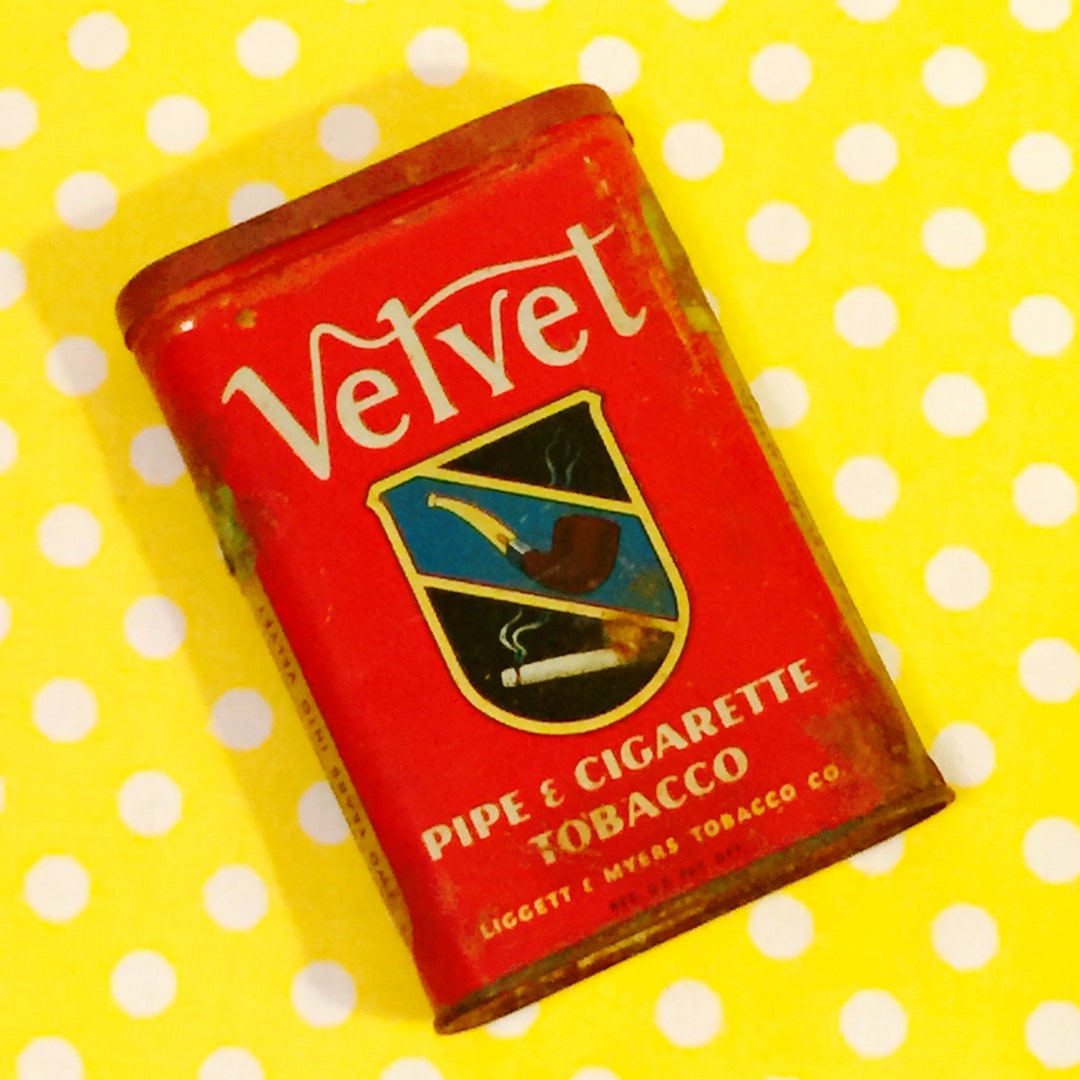 Velvet Pipe and Cigarette Tobacco Tin Box Made in the USA Circa 1910s ...