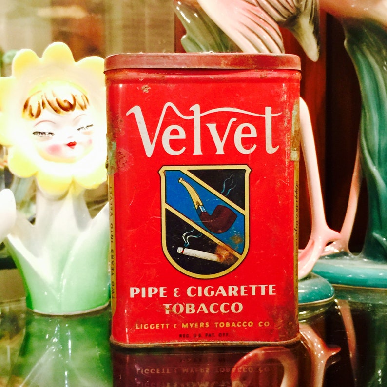 Velvet Pipe and Cigarette Tobacco Tin Box Made in the USA | Etsy