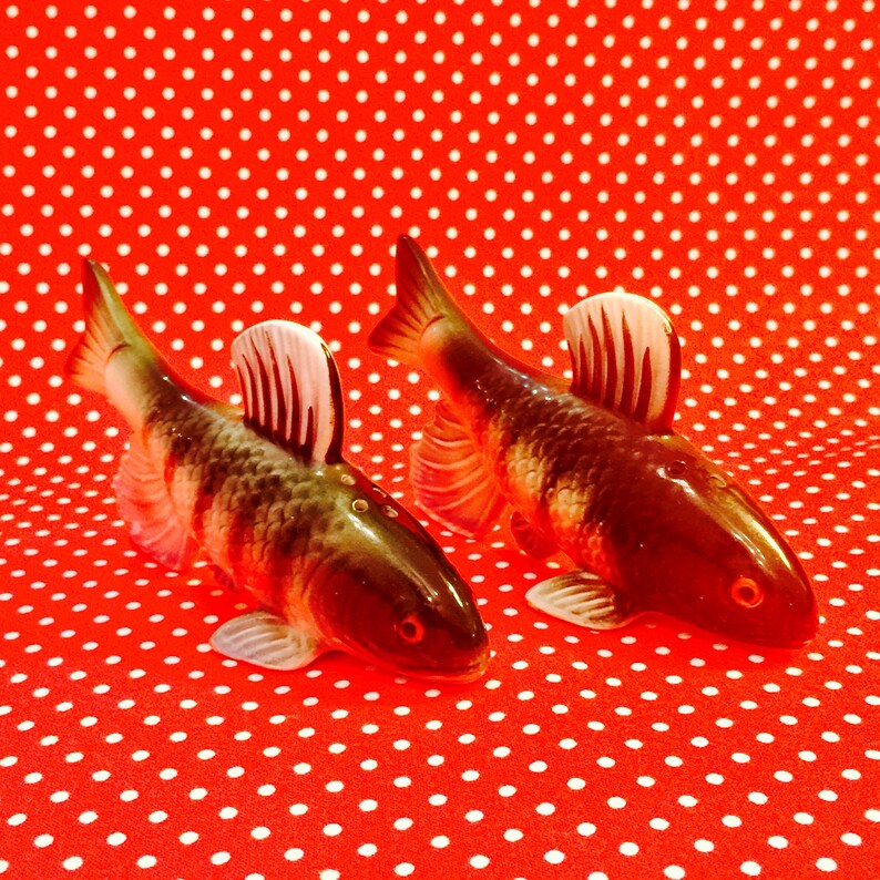 Fancy Trout Fish Salt and Pepper Shakers made in Japan circa | Etsy