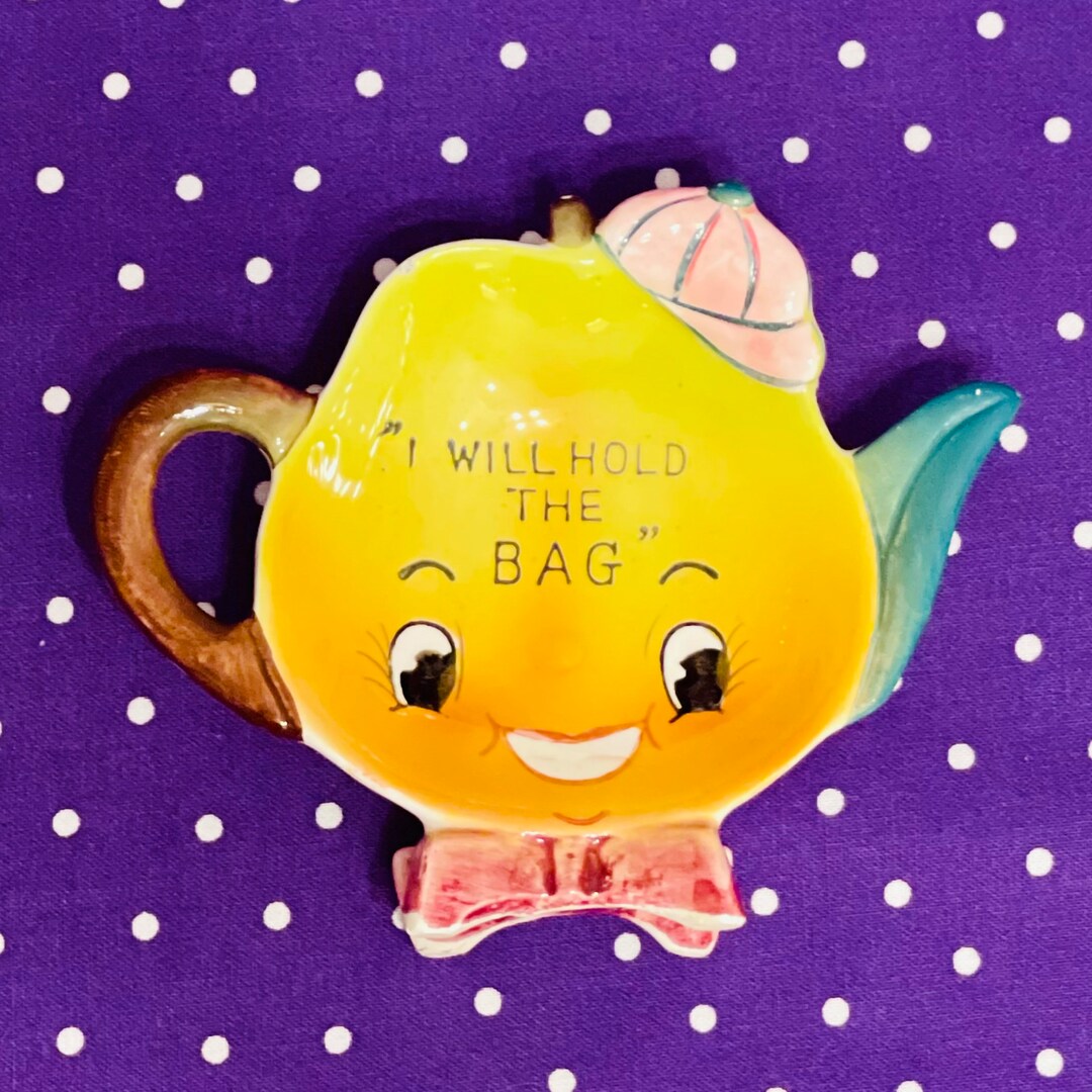 Napco Anthropomorphic Happy Pear With Hat Teapot Kettle Tea Bag Holder ...